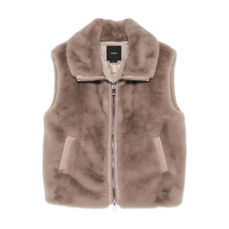 Pinko Pinko, Femme, Vestes, Brun, Taille: 36 FR Deyn Gilet