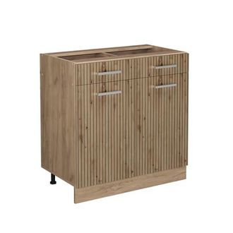 Vicco Meuble Cuisine R-Line, Ch&ecirc;ne Artisan/Ch&ecirc;ne de Force dor&eacute;, 80 cm sans Plan de Travail