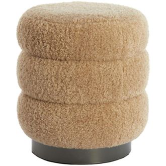 Light & Living Light&living - Pouf Jobbi Beige und Matt Schwarz - &Oslash;40x45 cm