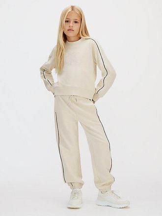 Calvin Klein L&auml;ssiger Paspel-jogginganzug - Whitecap Gray - M&auml;dchen - 12