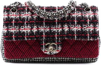 Chanel Hobo Bags - Medium CC Tweed Multi Print Double Flap - Gr. unisize - in Rot - f&uuml;r Damen