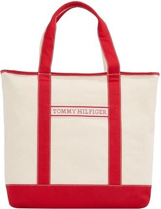 Tommy Hilfiger Cabas Sac Femme Summer Canvas Sac, Rouge (Primary Red), Taille Unique