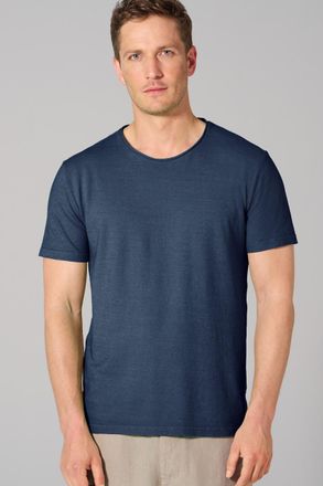 Hempage Hempage Herren vegan T-Shirt Rolled Hem Navy