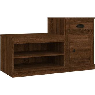 vidaXL Vidaxl - Schuhschrank Braun Eichen-Optik 100x42x60 cm Holzwerkstoff