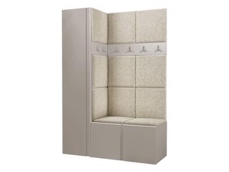 Mirjan24 Garderoben-Set Monati IX, Kleiderschrank, Schuhschrank mit 6 F&auml;cher, 2X Kleiderhakenbrett, Gepolstertes Paneel/Wandpaneel, 8 Doppelhaken, Flurgarderob