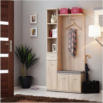 Paris Prix Paris Prix - Ensemble Vestiaire 3P Armario i 203cm Ch&ecirc;ne