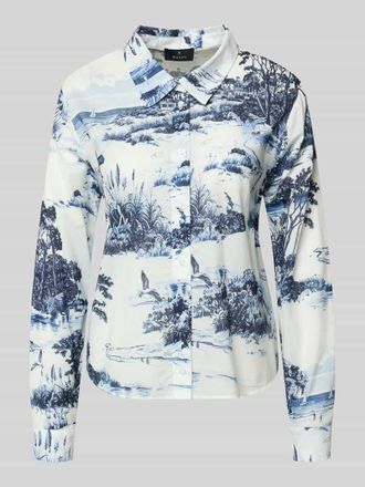 Monari Slim Fit Bluse im Allover-Look Modell Hamptons Landschaft