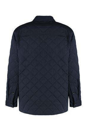 Bottega Veneta Mens Quilted Cotton Overshirt Blue Shirt