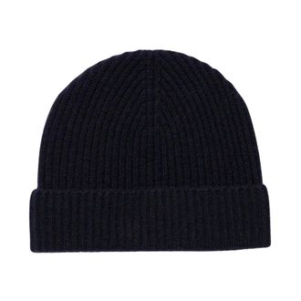 Sunspel Homme, Accessoires, Bleu, Taille: ONE Size Bonnet c&ocirc;tel&eacute; en cachemire