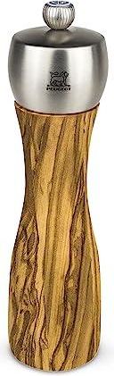 Peugeot Fidji Manuelle Salzmühle, Klassische Mahlgradeinstellung, Höhe: 20 cm, Olivenholz, 33835