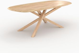 Rendez-Vous D&eacute;co Rendez-vous D&eacute;co - Table rectangulaire en bois dh&eacute;v&eacute;a massif clair 10 personnes - aladin