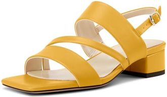 Castamere Femmes Slingback Bas Bloc Chunky Talon Heel Ouvert Carr&eacute; Bout Dress Sandales D&eacute;contract&eacute; Bureau &Eacute;t&eacute; Chaussures 3.5 CM Heels Jaune 41 EU