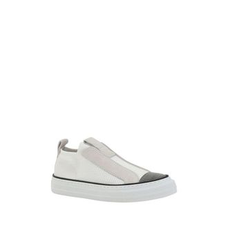 Brunello Cucinelli Womens White Nylon Low Top Sneakers