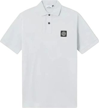 Stone Island Homme, Tops, Bleu, Taille: XL 95% Coton / 5% &Eacute;lasthanne Polo Piqu&eacute; Bleu Ciel