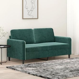 vidaXL 2-Sitzer-Sofa Dunkelgrün 140 cm Samt - Vidaxl