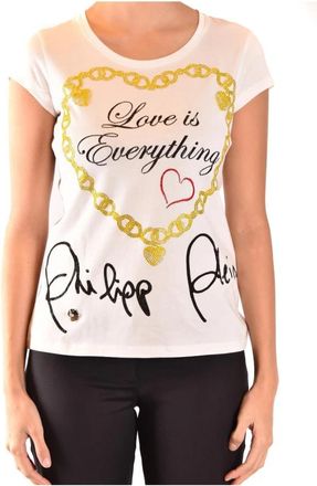 Philipp Plein Wei&szlig;es Damen T-Shirt mit Print Fr&uuml;hling/Sommer - - Tops - Damen - Wei&szlig; - M