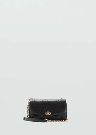 Mango Sac bandouli&egrave;re rabat noir - Femme - Taille unique - MANGO