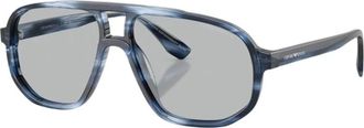 Emporio Armani Homme, Accessoires, Bleu, Taille: 57 MM Ea4263U Lunettes de soleil Aviateur