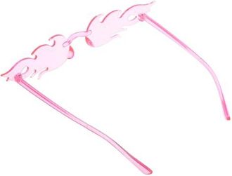 BESTONZON Lunettes de Soleil sans Monture à Motif Flamme Rose Légères en Polycarbonate Protection UV Lunettes de Fête Amusantes pour Femme pour Sorties Estivale
