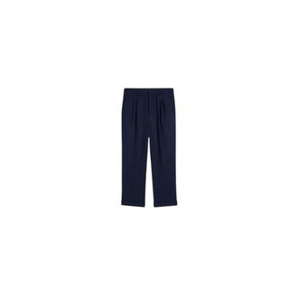 Ami Homme, Pantalons, Bleu, Taille: 2XS Pleated Wool Pantalons
