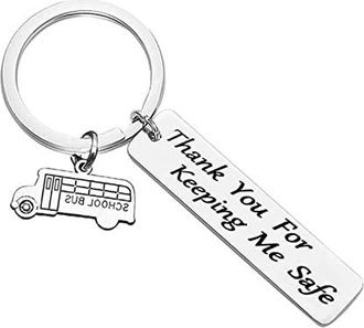 Generic Porte-cl&eacute;s &laquo; Thank You For Keeping School Bus Driver Appreciation &raquo; 2026, Argent&eacute;., Taille unique