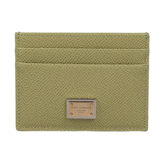 Dolce & Gabbana Femme, Accessoires, Vert, Taille: ONE Size Porte-cartes en cuir de veau Dauphine