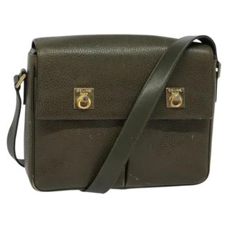 Celine Pre-owned Cuir sacs-celine - Femme - Pre-owned - Vert - Taille: ONE Size