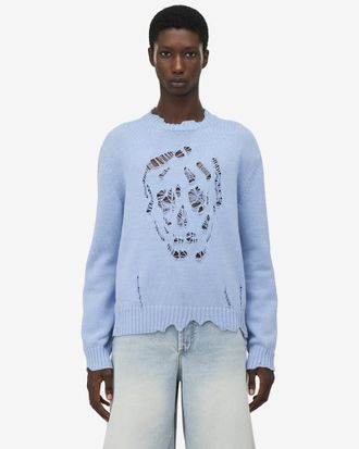 Alexander McQueen Pullover mit Distressed-Totenkopf - Item 807272Q1BA64331