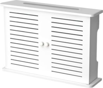 Generic Router-Regal, 2-stufiger WLAN-Box-Versteck aus Kunststoff mit Klappdeckel, kein Stanzen, wasserdichte Aufbewahrung for Zuhause und B&uuml;ro