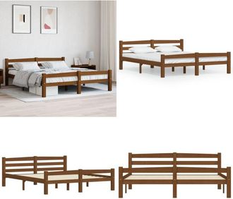 vidaXL Vidaxl - Massivholzbett Honigbraun Kiefer 160x200 cm - Holzbettrahmen - Kiefernbett - Doppelbett - Massivholzbette - Bettkasten - Home & Living