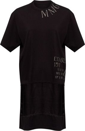 Maison Margiela T-Shirtkleid mit Logo-Print - Schwarz