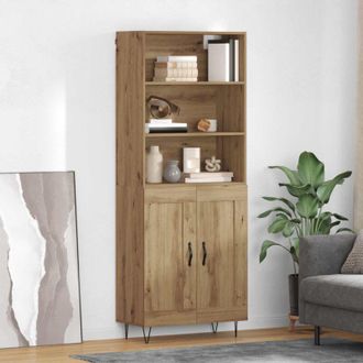 vidaXL vidaXL Haut Armoire 2 pcs Ch&ecirc;ne artisanal Bois ding&eacute;nierie