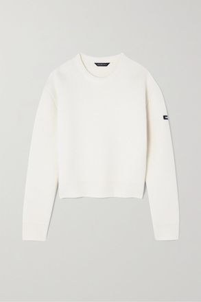 Balenciaga Sweat En Laine C&ocirc;tel&eacute;e &Agrave; Appliqu&eacute; - Blanc