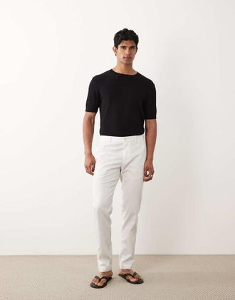Mango Pantalon droit - Blanc