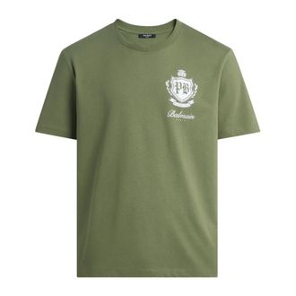 Balmain Bedrucktes College-T-Shirt - - Tops - Herren - Gr&uuml;n - S