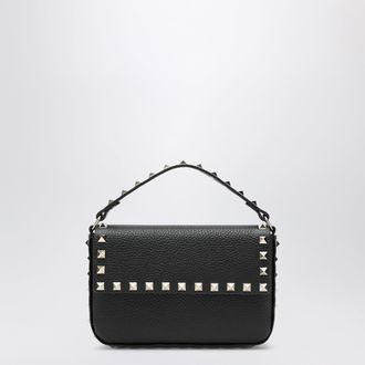 Valentino Garavani Rockstud Pouch aus genarbtem Kalbsleder in Schwarz