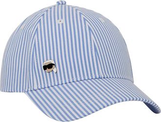 Karl Lagerfeld Caps & M&uuml;tzen - IKON STRIPED Hut - Gr. ONE SIZE - in Blau - f&uuml;r Damen