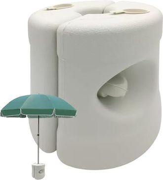Generic Support de base de parapluie - Base deau lestée ronde, coupe-vent, poids dauvent, support facile à assembler avec de leau ou du sable pour plage, terr