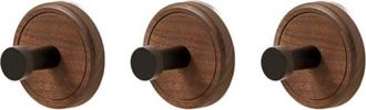 Generic Lot de 3 crochets &agrave; ventouse avec finition bois de noyer pour salle de bain ou chambre &agrave; coucher, support mural sans per&ccedil;age, avec forte adh&eacute;rence, pe