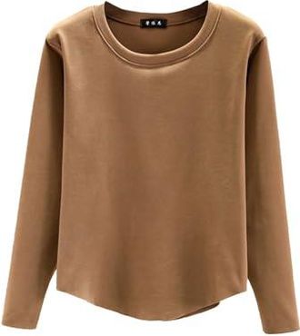 Generic sous Pull Femme Haut Thermique Femme sous Pull Thermique Femme Doux Glamour Top Thermique Manches Longues Seamless avec Soutien Gorge Polaire Bross&eacute;e 