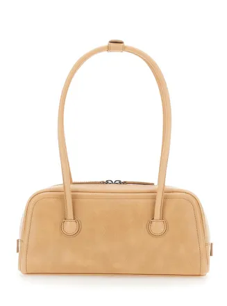 Margesherwood Womens Shoulder Bag Soft Boston Ew Beige Cow Leather