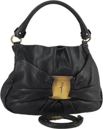 Ferragamo Pre-owned Cuir sacs-main - Femme - Pre-owned - Noir - Taille: ONE Size
