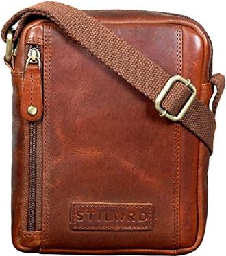 STILORD Brandon Sacoche Homme Bandoulière Sac en Cuir Petit Sac dépaule Sac Messager Sac à Main Vintage en Cuir Véritable, Couleur:texas - marron