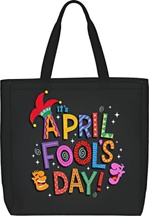 Generic Sac Fourre-Tout Poisson DAvril Sac Tissu R&eacute;utilisable Pliable Sacs En Toile, Pour Tous Les Jours, &Eacute;cole, Filles, Shopping