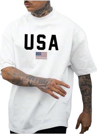 Generic 2025 - Hommes Oversize Printemps et Été Tendance Jeune Grande Taille Impression T-shirt Manches Courtes Robe Top Shirt, violet, L