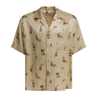 Valentino Silk Bowling Shirt mit Papier-Blumenmuster - - Shirts - Herren - Mehrfarbig - M