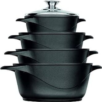 Smile MGK-12 Kochtopf, geschmiedetes Aluminium, Schwarz