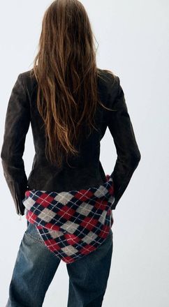 Mango &Eacute;charpe triangulaire &agrave; losanges rouge - Femme - Taille unique - MANGO