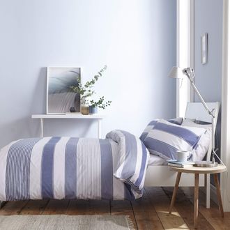 Catherine Lansfield Catherine Lanfield Bettwäsche New Quay Stripe Blue 135X200+80X80
