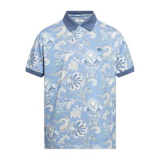 Etro Baumwoll-Polohemd mit dekorativem Muster - - Tops - Herren - Blau - XL